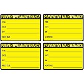 Amazon.com : 2x3 inch 200 PCS Black Preventive Maintenance Stickers for ...