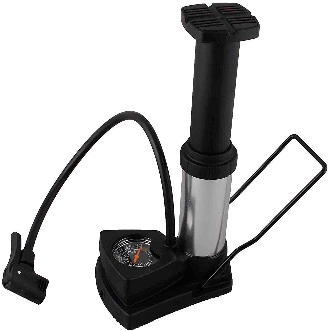 MEDHAVI Portable Mini Bike Pump/Cycle Pump Foot Activated with Pressure ...