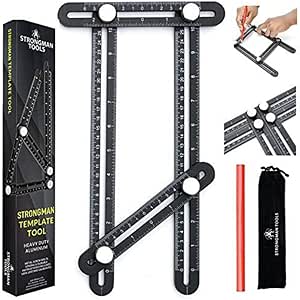 Strongman Tools Heavy Duty Aluminum Angle Measuring Ruler Angle Finder ...