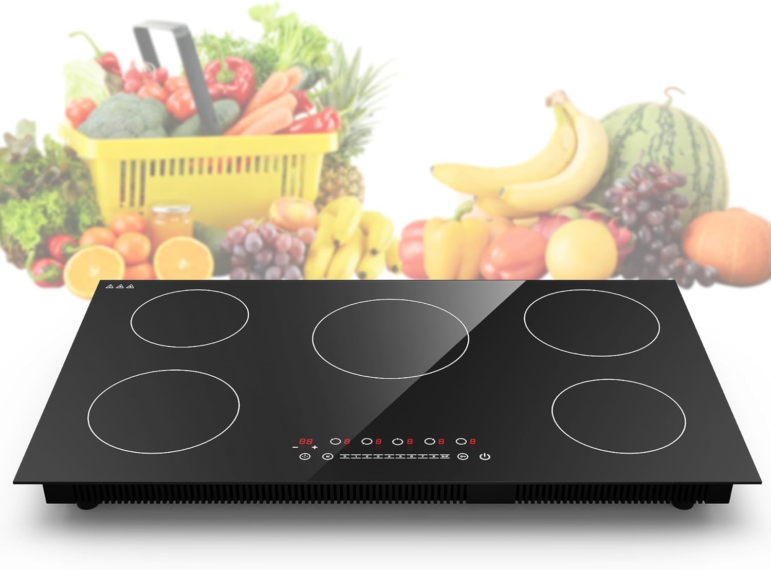 VBGK Induction Cooktop, with 5 Burners Desktop Built-in Cooktop, 7400W ...