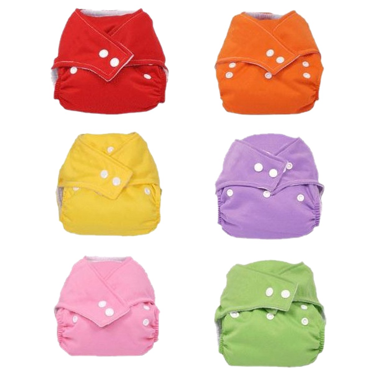 7 Stück Wiederverwendbare Waschbare Verstellbar Babywindeln Baby ...