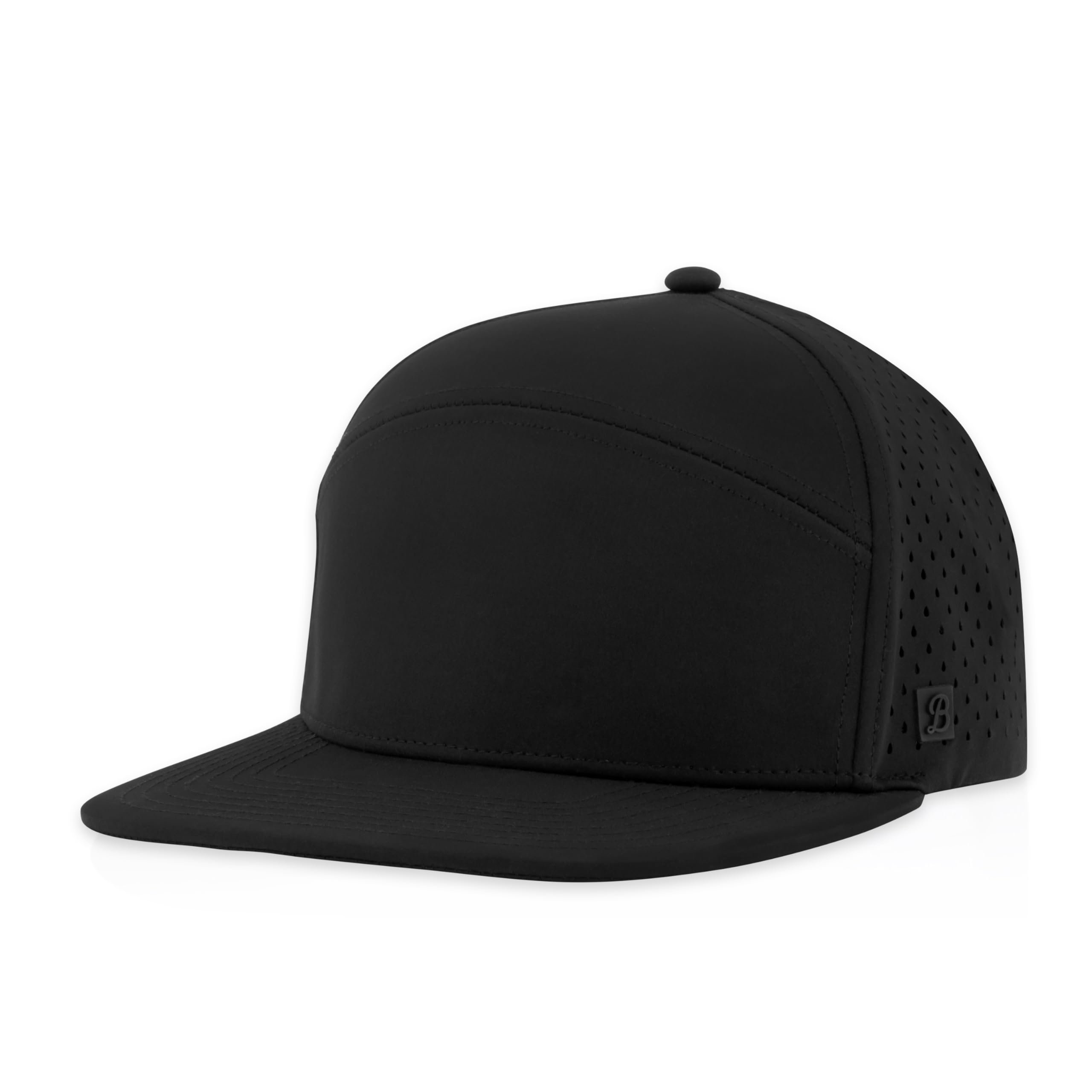 Billest Gresham Flat Bill Hat | Water-Resistant | Black Snapback | Men ...
