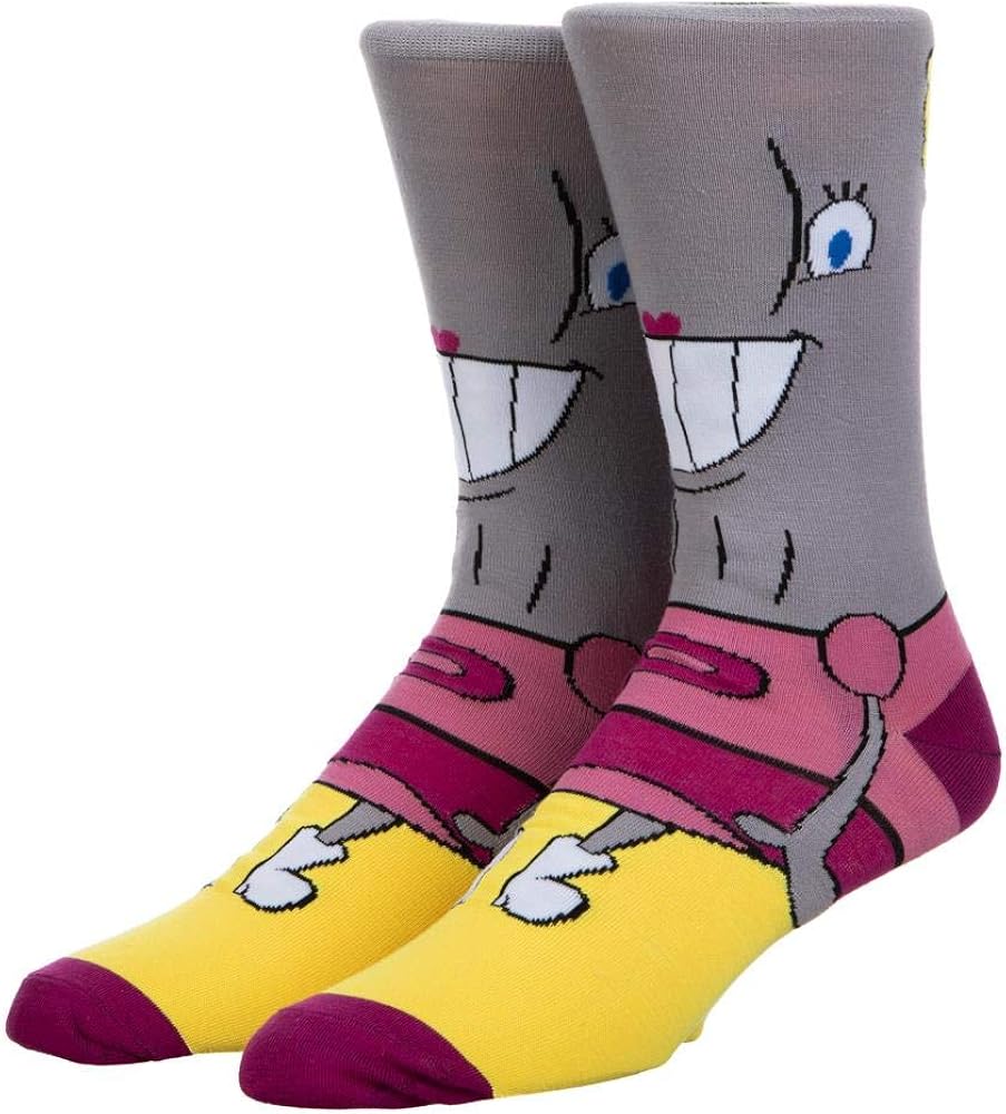 Spongebob Cartoon Pearl Mens 360 Character Crew Socks: Amazon.co.uk ...