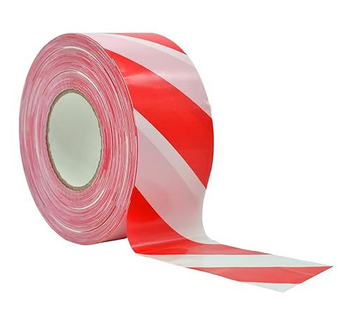 WOD BRC-RW Barricade Caution Flagging Tape - 3 inch x 1000 feet - High Visibility Red/White ...