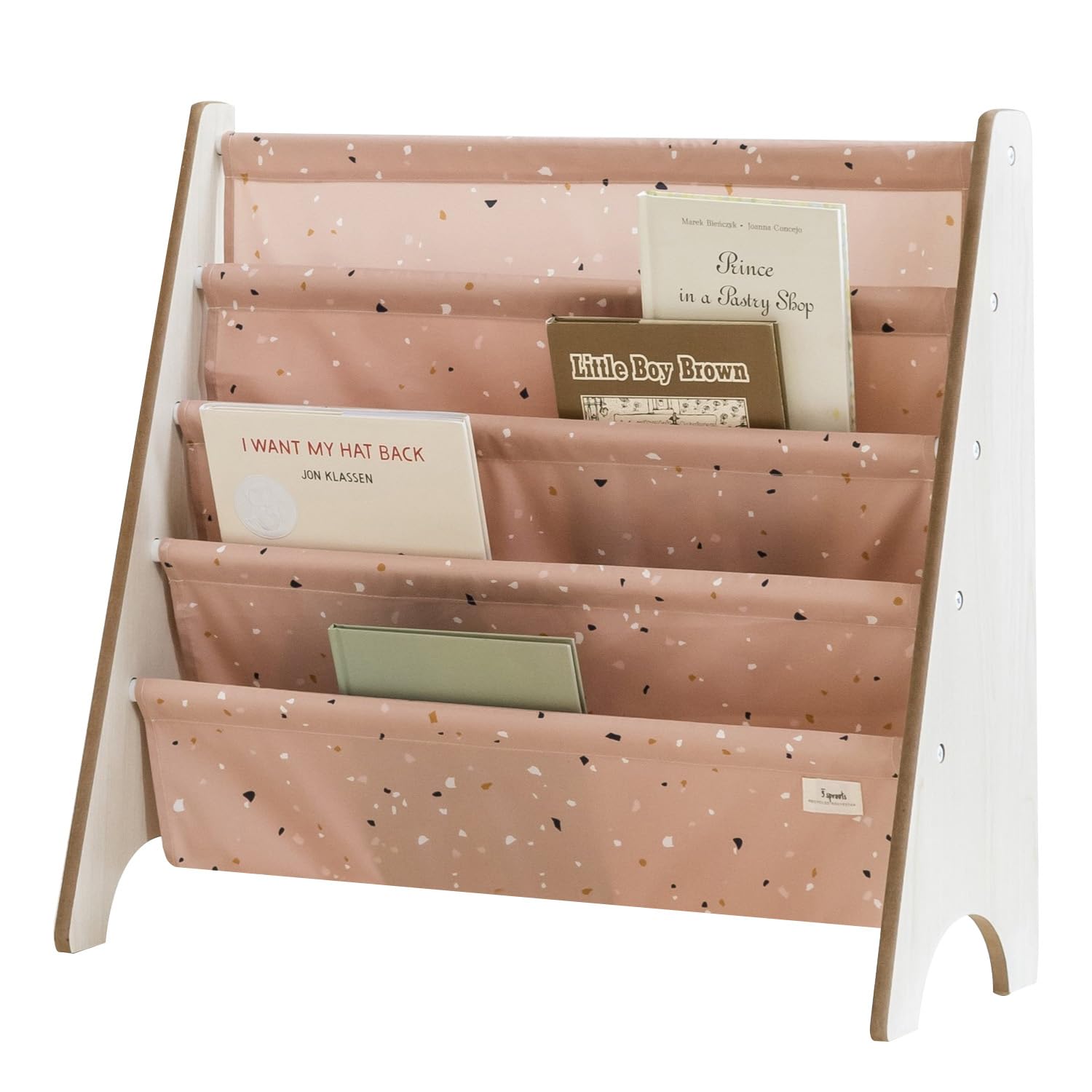 3 Sprouts Recycled Fabric Kids Bookshelf – 4-Tier Sling Book Rack ...