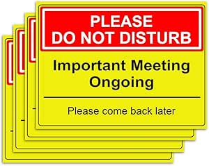 Meeting Ongoing Sign - 4 Pieces - Rust Free - Clear and Visible Text ...
