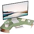 Amazon.com: ROYUMI Corner Monitor Stand Clear Acrylic Leg ＆ Wood Corner ...
