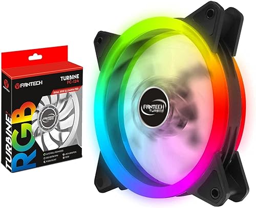 FANTECH Turbine Dual-Side 12CM Illuminated RGB LED Computer Fan Case ...