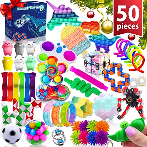 50Pcs Fidget Toys, Fidget Packs Fidget Toy Set, Ice Cream Hamburg Popitsfidgets Sensory Fidget ...