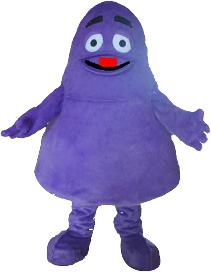Grimace Purple Monster Mascot Costume Cartoon Character Adult Sz ...