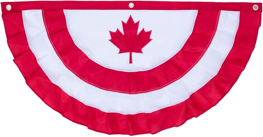 Nylon Canada Bunting Flag w/Stitched Maple Leaf (2’ x 4’) Indoor and ...