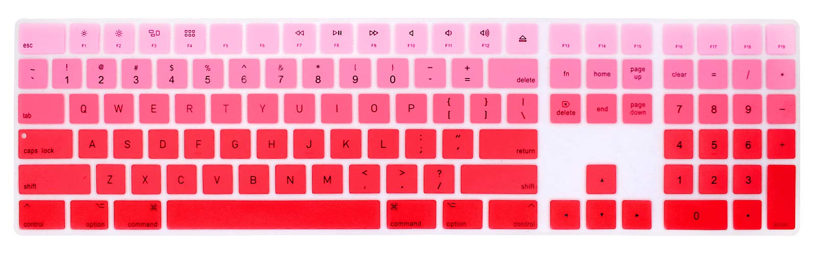 Buy HRH Ombre Red Silicone Keyboard Cover Keypad Skin for Magic ...