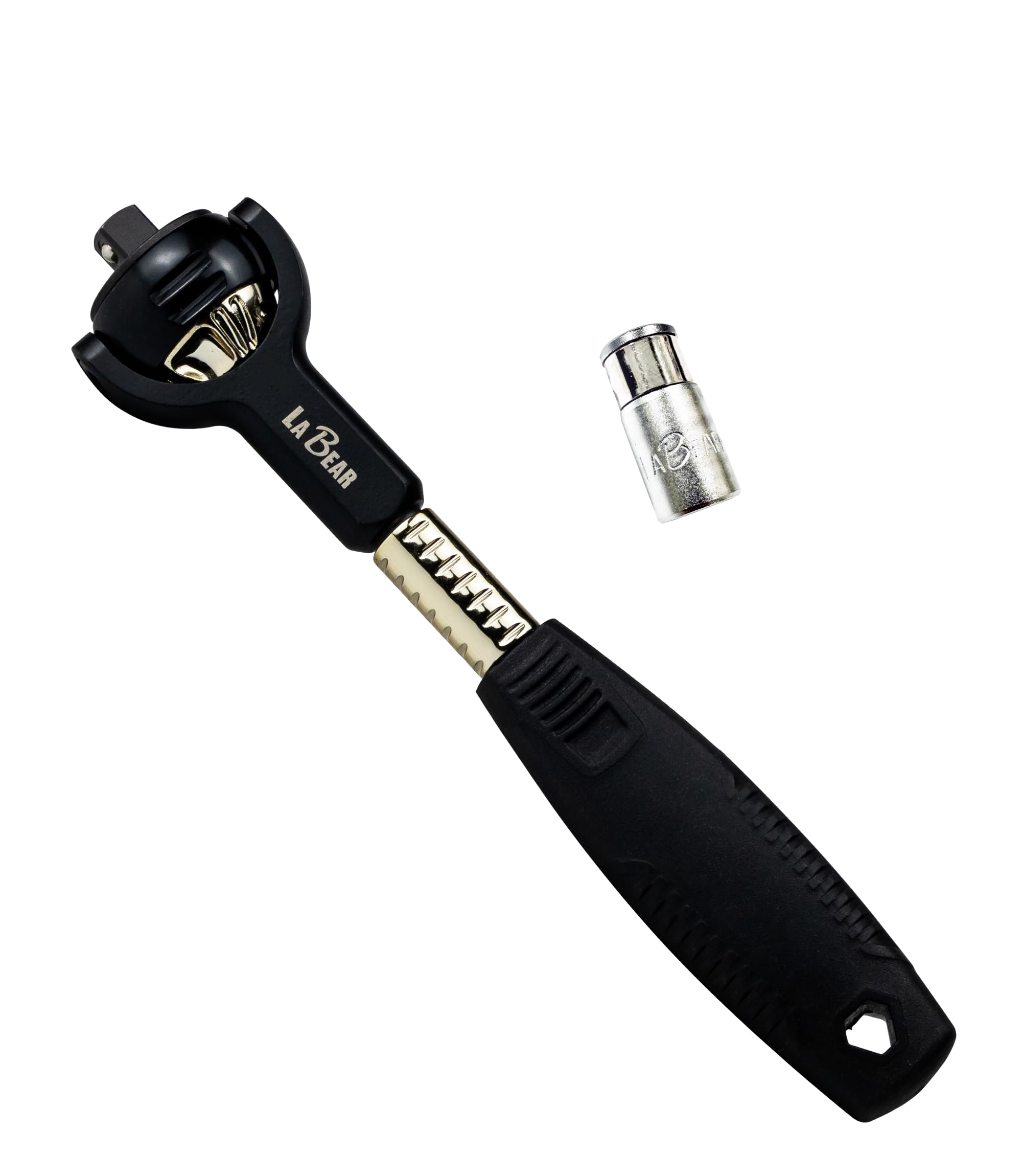 LABEAR - 1/4-Inch Drive x 6-Inch 100-Tooth Swivel Head fixed angle ...