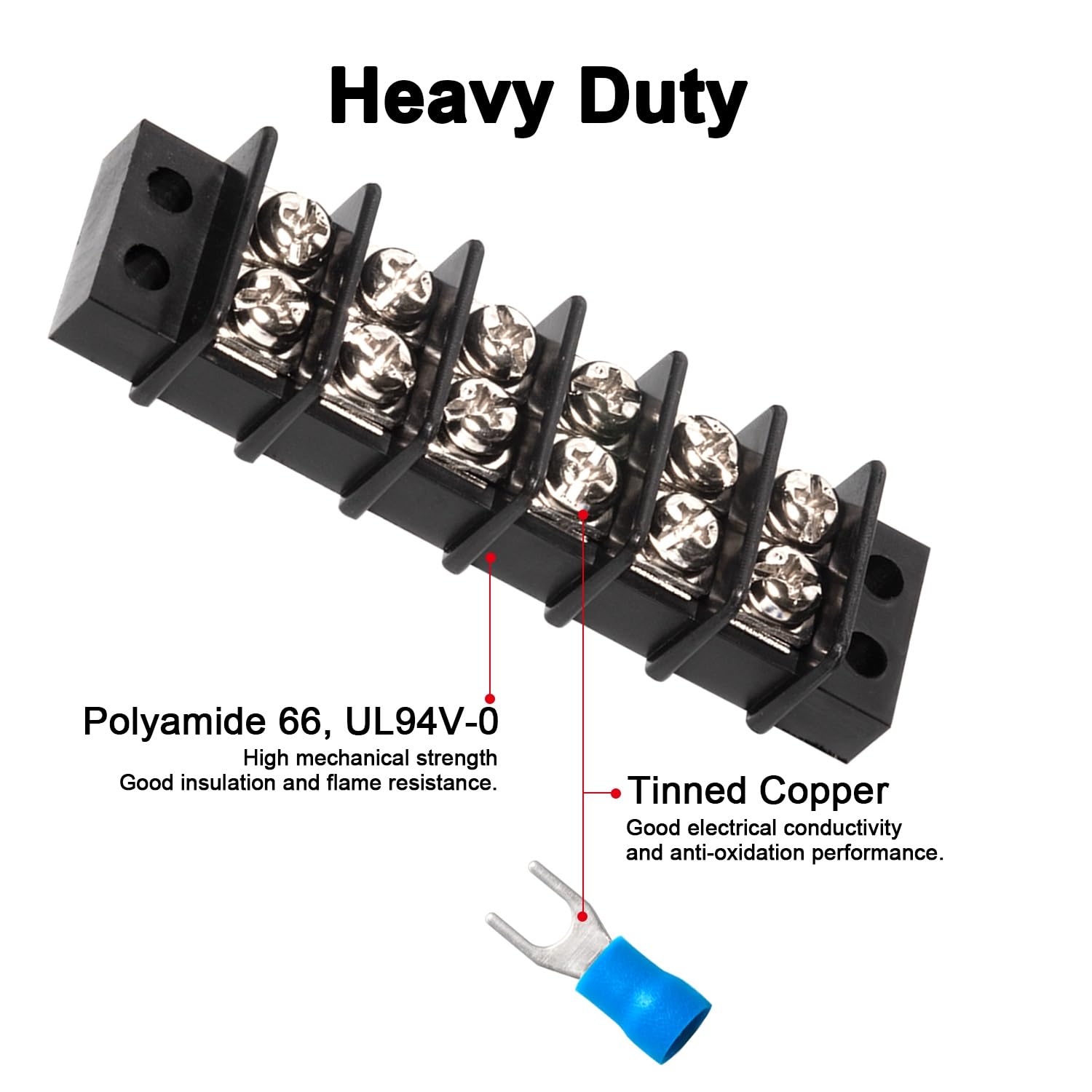 Mua MILAPEAK Terminal Block - 2 Pack 6 Positions 200v-450v 20-30A Dual ...