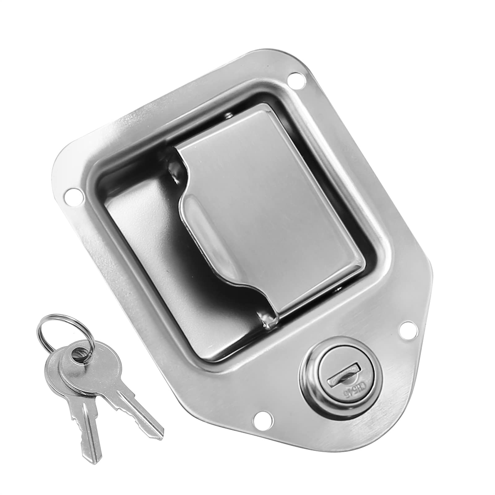 Trailer Paddle Door Latch Handle Tool Box Lock Steel + Key 3/8'' x 3-1/ ...