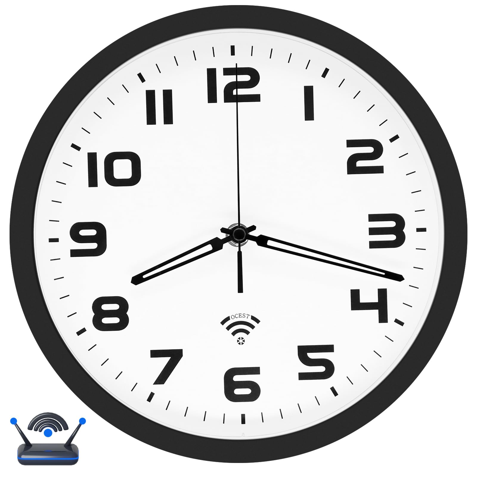 OCEST 10-inch Smart Wi-Fi Analog Wall Clock, Auto Time Sync & DST ...