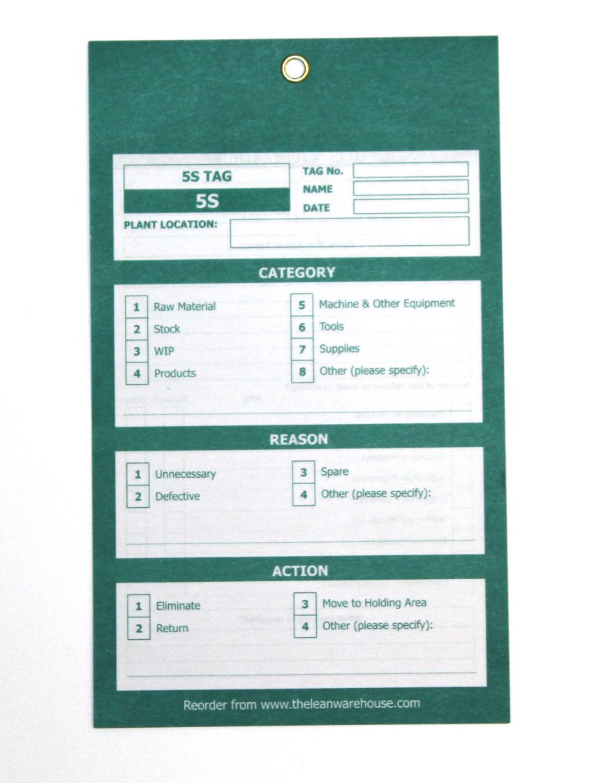 5S Tags 500 - 2 Part - Green - 155 mm x 93 mm: Amazon.co.uk: Office ...
