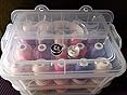 New brothread 3 Layers Stackable Clear Storage Box/Organizer for ...