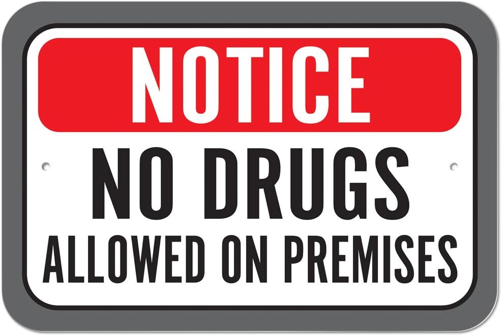 Amazon.com: Graphics and More Plastic Sign Notice No Drugs Allowed On ...