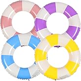Amazon.com: Lenwen 9 Pcs Classic Striped Pool Inner Tubes Pool Tubes ...