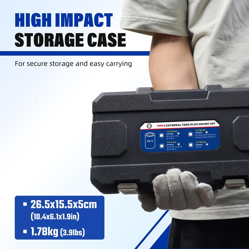 Mua AKM 19PC External Torx Plus Socket Set,6 point E-Torx Star Torque ...