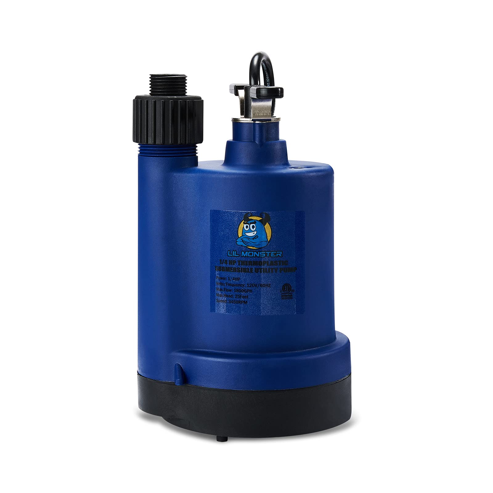 Submersible Water Pump Utility Pump Thermoplastic 1/4 HP Portable ...
