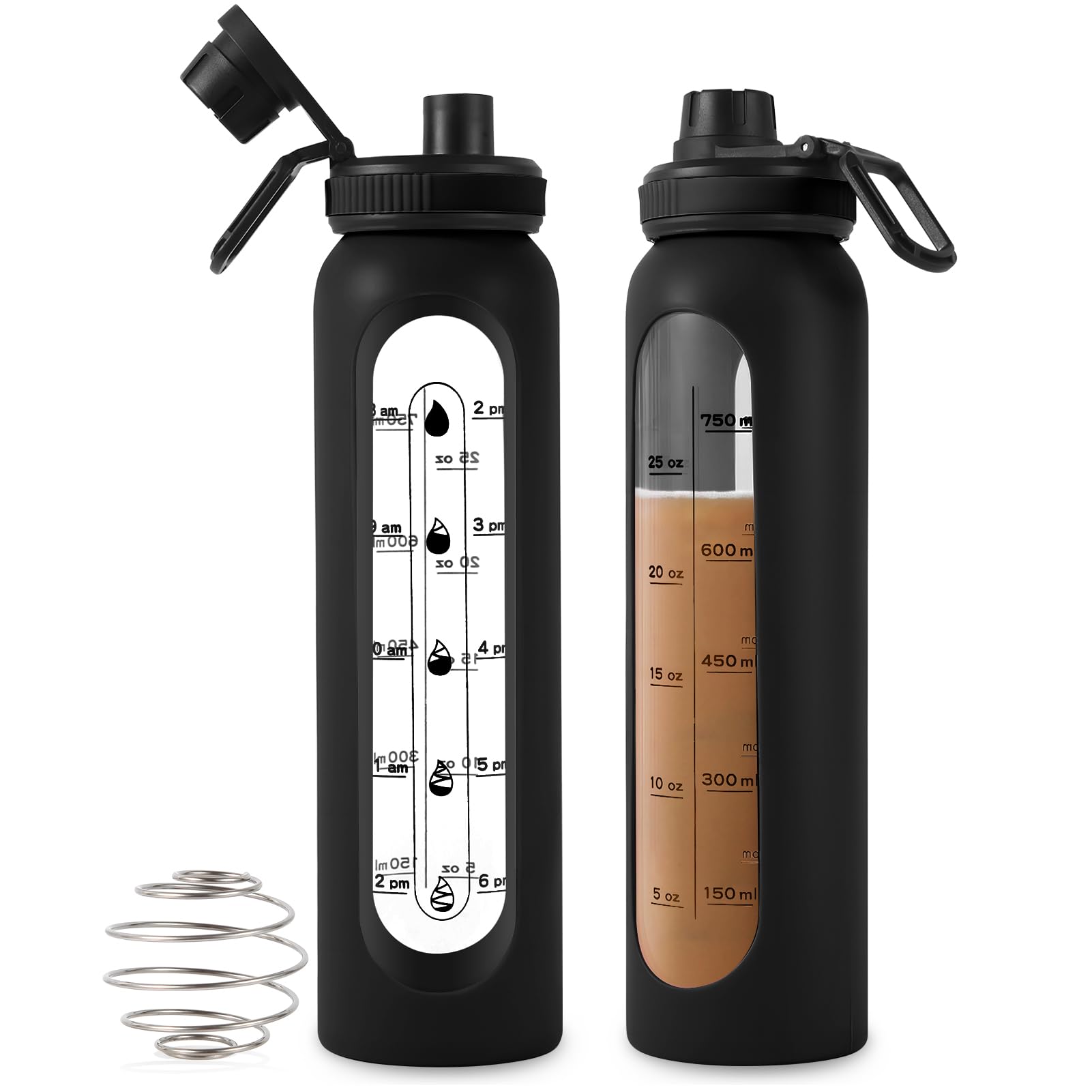 RhythmFit Glass Shaker Bottle,34oz/1L BPA-Free Blender Shaker Bottle ...