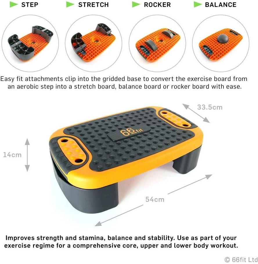 66fit Multi Function Step Board – Balance Wobble Rocker Stretch Aerobic ...
