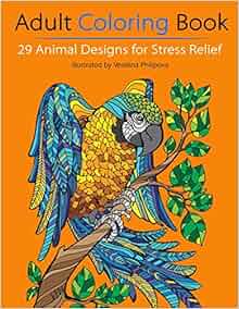 Amazon.com: Adult Coloring Book: 29 Animal Designs for Stress Relief ...