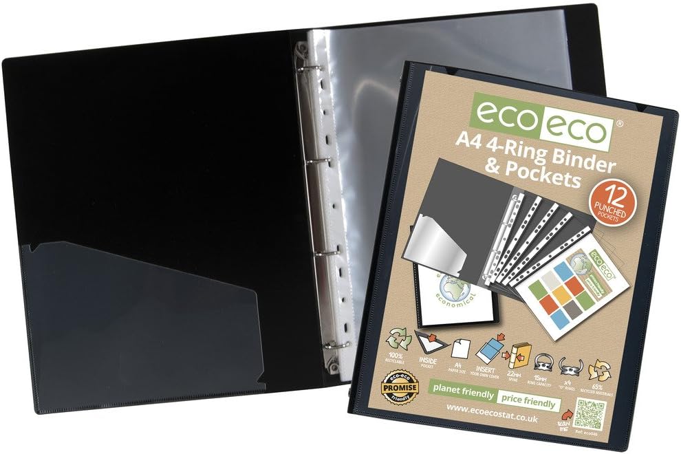 Eco eco A4 65 Recycled Strong Black Presentation Ring Binder 12 Free eco-eco-a4-65-recycled-strong-black-presentation-ring-binder-12-free