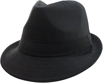 100% Polyester Soft Black Gangster Mobster Fedora at Amazon Men’s ...
