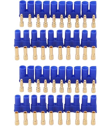 RC ESC Motor Plugs 10 Pairs EC2 Connectors - 2.0mm Gold Bullet Plugs ...