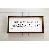 Amazon.com: 12" Inspirational Wood Sign "Start Each Day With a Grateful ...
