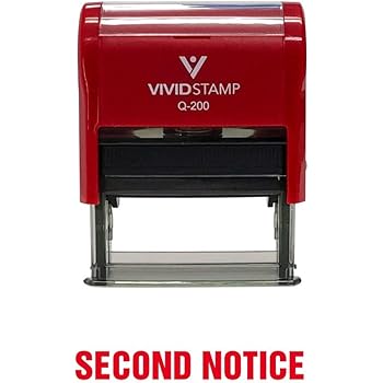 Amazon.com : SECOND NOTICE Self-Inking Stamp -Red : Business Stamps ...