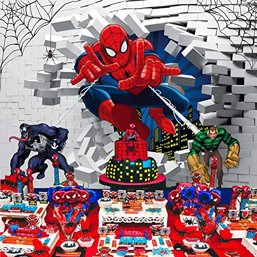 Spiderman Backdrop, Superhero Theme Marvel Cartoon Birthday Party ...