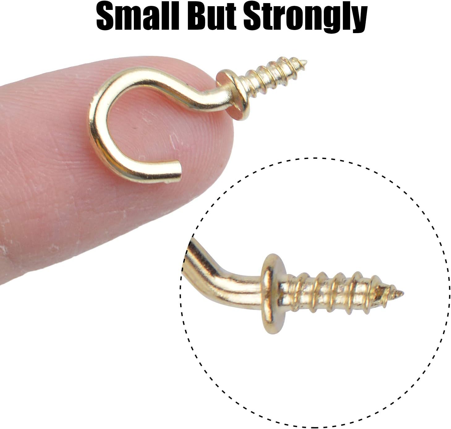 Aylifu Ceiling Screw Hooks, 100 Pieces 1/2 Inch Cup Hooks Screw-in ...