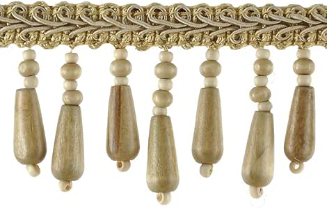 Amazon.com: Beaded Trim BB-937-16 2-Inch Wood Bead Trim with 1/4-Inch ...