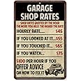 Shop Rates Sign Garage Rustic Wall Décor Mechanic Signs Pops ...