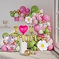 Amazon.com: Mothers day Balloon Garland Kit with Pink and Green Foil ...