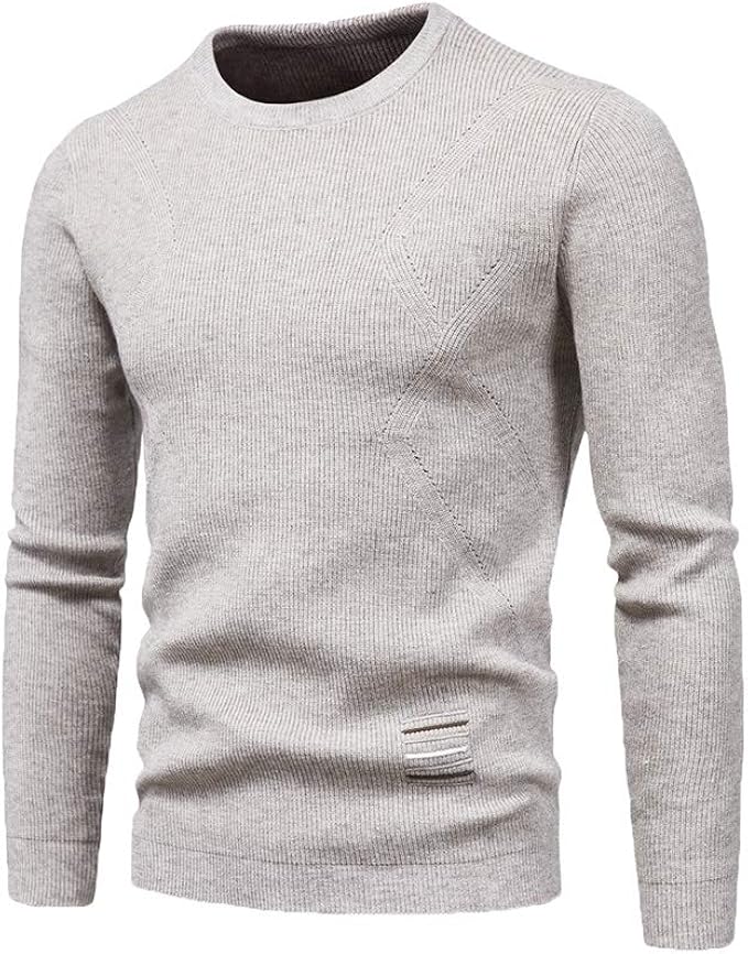 Herren Strickpullover Langarm Rundhals Slim Fit Pullover Sweatshirt ...