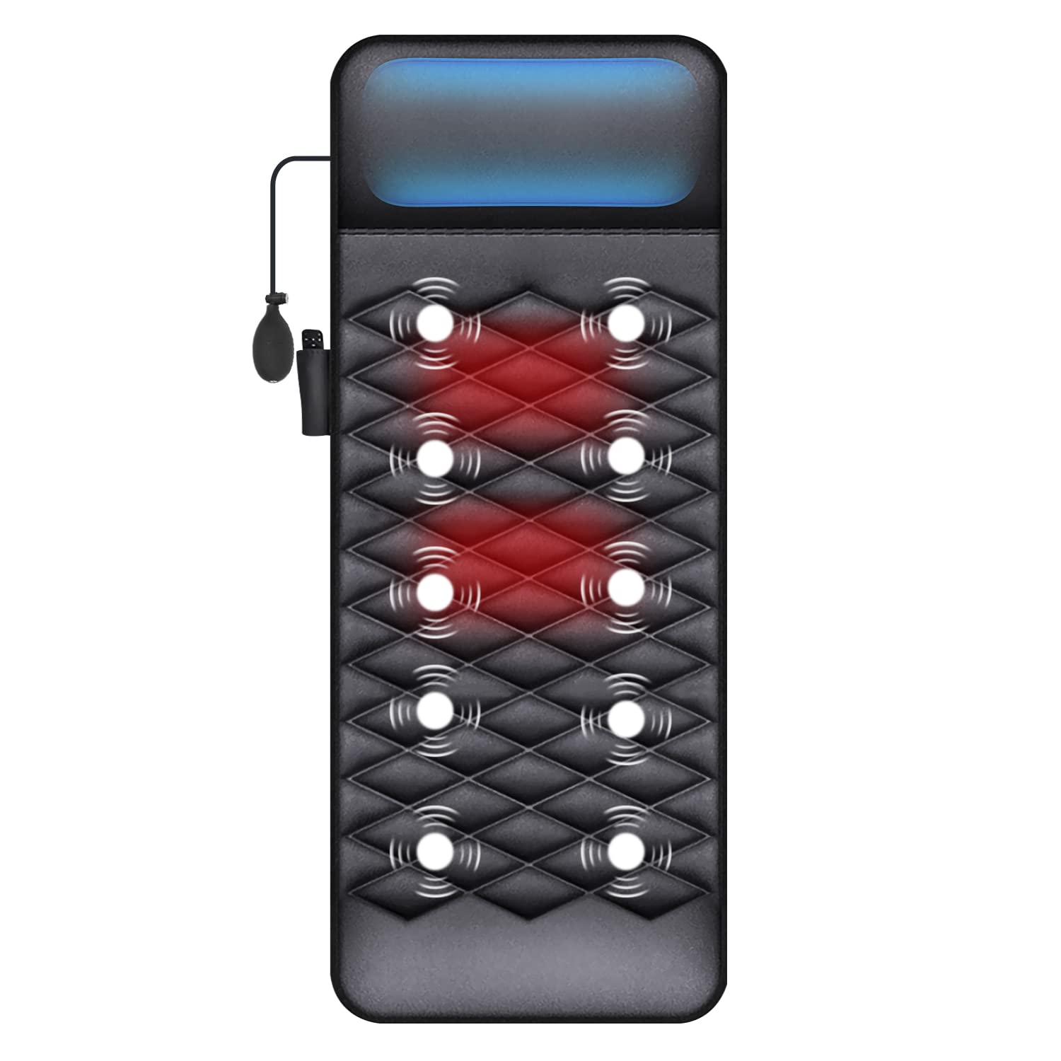 AVSAMOQ Full Body Massage Mat with Heat, 10 Motors Vibrating Massage ...
