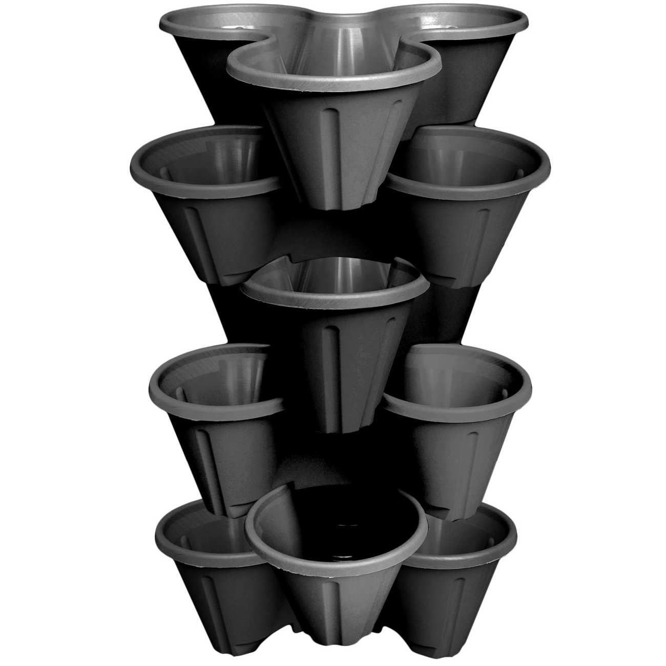 6 x CrazyGadget® Strawberry Planter Trio 3 Pot Tri-Pot Stacking Pot for ...