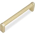 BUKOBYHE 10 Pack 5Inch Kitchen Cabinet Handles Brushed Brass Knurled ...