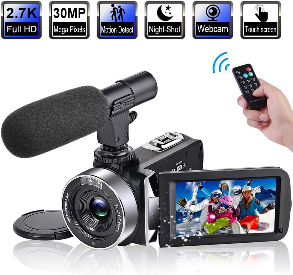 Caméscope Camescope Numerique Full HD 2,7K 30FPS 30MP Vlogging Caméra 3 ...