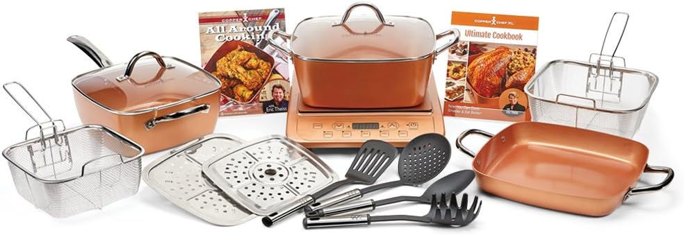 Amazon.com: Copper Chef XL 11" 16 PC Casserole Set with Induction ...