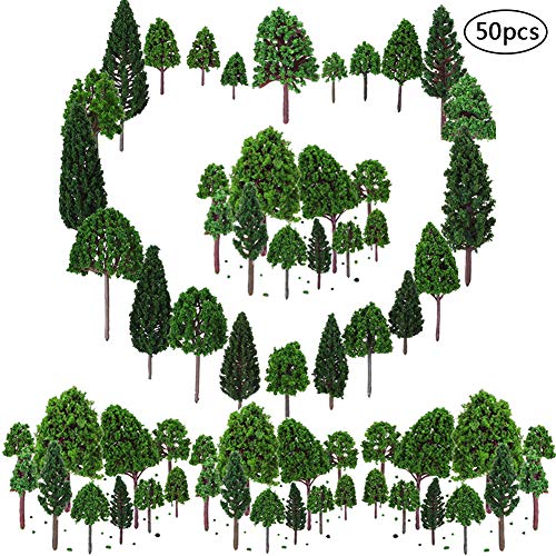 Buy BESTZY 50PCS Model Trees Mixed Model Tree Diorama Tree Train Trees ...