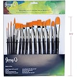 Amazon.com: Jerry Q Art 20 pcs Golden Taklon Universal Brush Set for ...