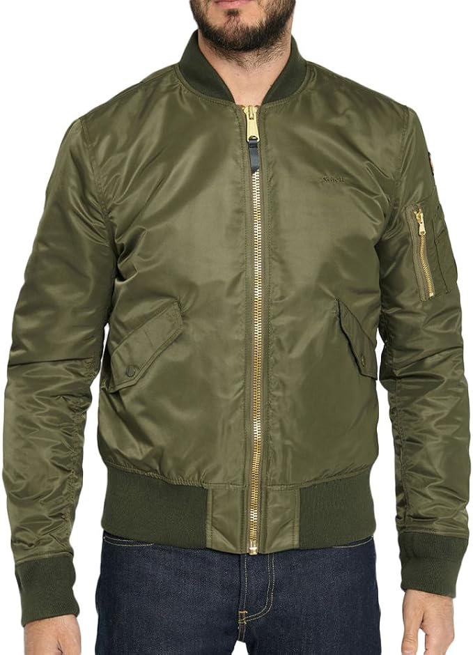 Schott Mens Schott AC Army Khaki Bomber Jacket - XXXL at Amazon Men’s ...