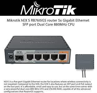 Roteador Gigabit Ethernet HEX S da MikroTik com porta SFP (RB760iGS ...
