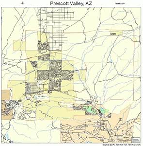 Amazon.com: Large Street & Road Map of Prescott Valley, Arizona AZ ...
